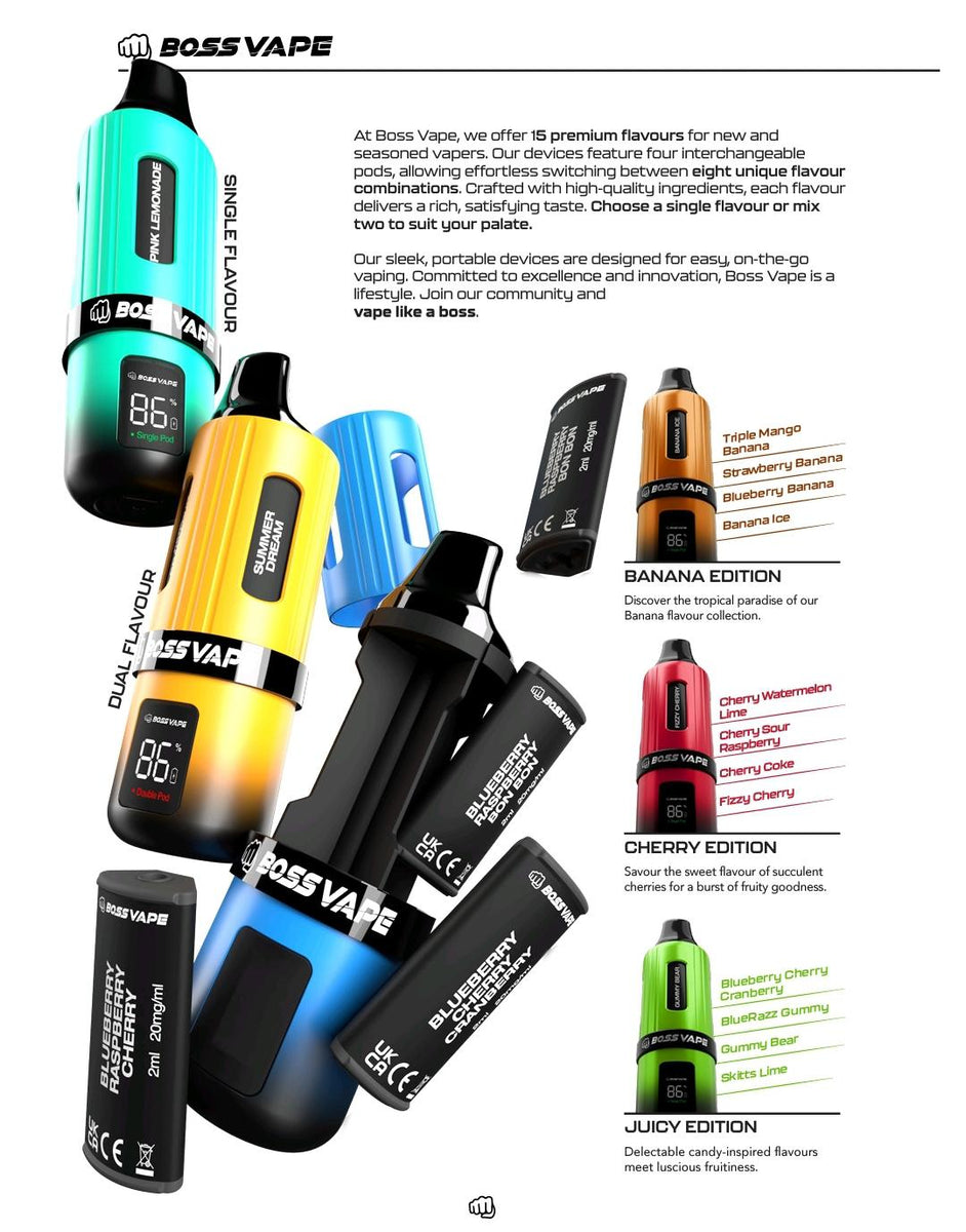 Boss Vape 3000 Disposable Vape Box of 5 | 8 in 1 Edition | £23.99 ...